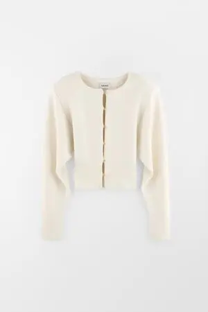 Arakii Wool Shoulder Pad Cardigan