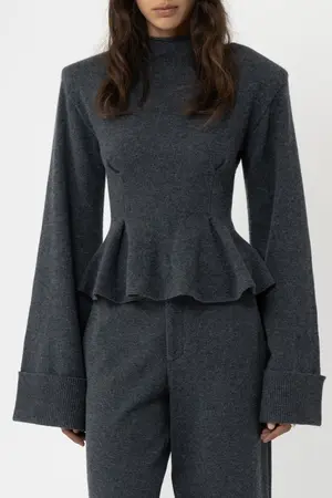 Arakii Knitted Peplum Turtleneck