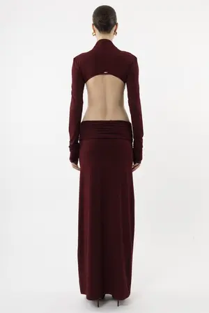 Arakii Jersey Maxi Dress - Burgundy