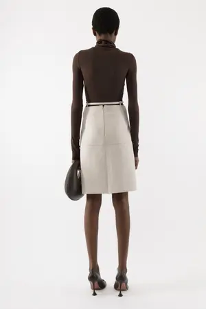 Arakii Belted Leather Skirt