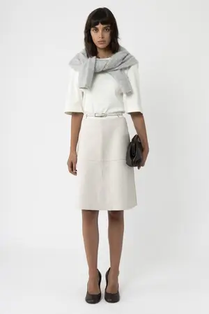 Arakii Belted Leather Skirt