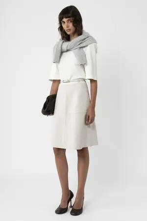 Arakii Belted Leather Skirt