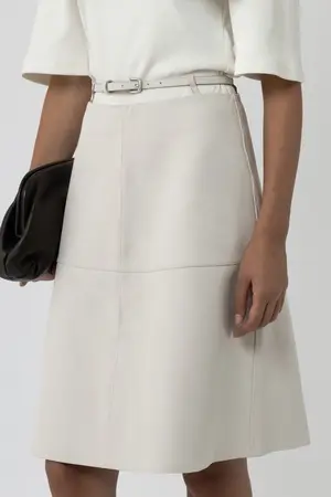 Arakii Belted Leather Skirt