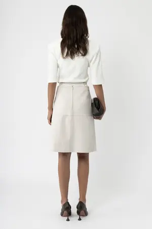 Arakii Belted Leather Skirt