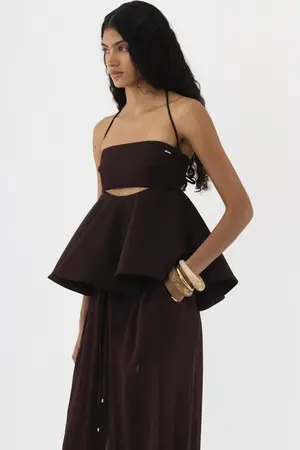 Arakii Tailored Peplum Bandeau Top