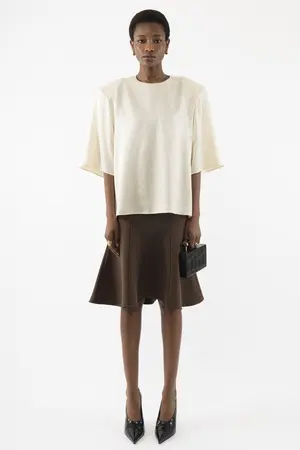 Arakii Boxy Silk Top - Champagne