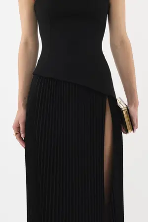 Arakii Pleated Slit Dress
