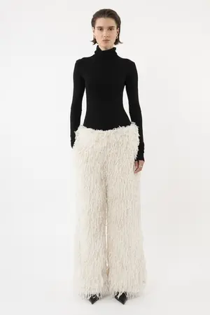 Arakii Oversized Feather Pants - Off-white