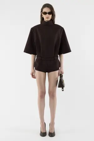 Arakii Tailored Boxy Playsuit - Burgundy