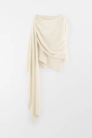 Arakii Draped Asymmetrical Top With Scarf Detail