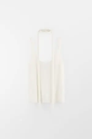 Arakii Mot Scarf Top - Off-white