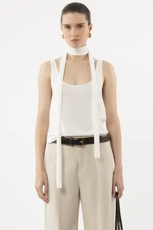 Arakii Mot Scarf Top - Off-white