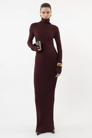 Arakii Open Back Dress - Burgundy