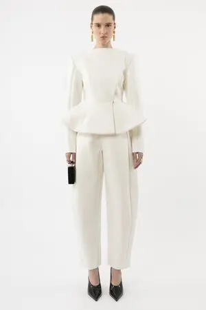 Arakii Peplum Blazer - Off-white