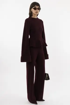 Arakii Heavy Knitted Peplum Turtleneck