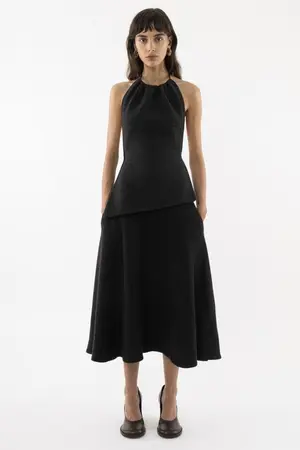 Arakii Sculpted Knit Top - Dark Grey