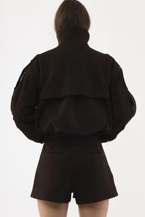 Arakii Pleated Leather Shorts