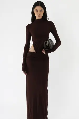Arakii Jersey Maxi Dress - Brown