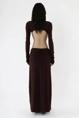 Arakii Jersey Maxi Dress - Brown