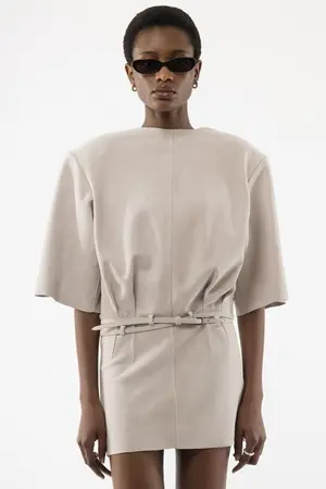 Arakii Belted Suede Dress