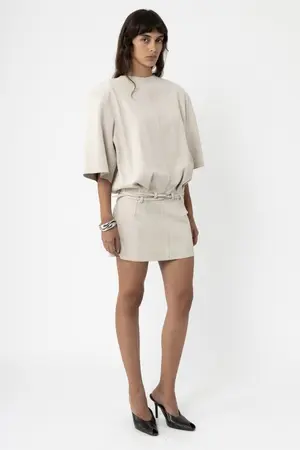 Arakii Belted Suede Mini Dress