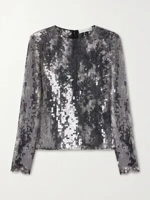 Veronica De Piante Dalia Lace And Sequins Blouse