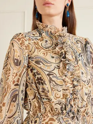 Etro Tiered Ruffled Paisley-print Chiffon Mini Dress