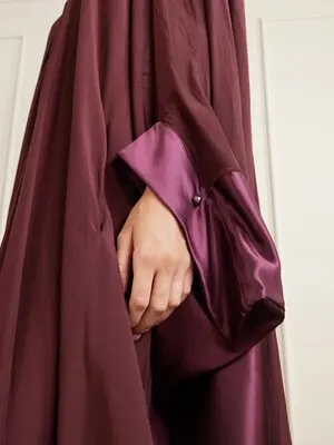 LANVIN Pleated Satin-trimmed Charmeuse Gown
