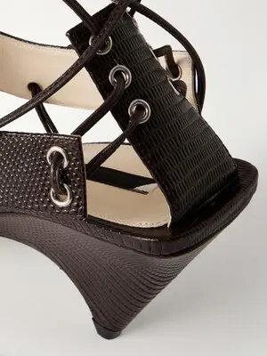 CHRISTEN Edge T-strap 75 Textured Leather Sandals