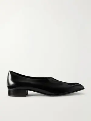 Khaite Colt Leather Slip-on Loafers - Black