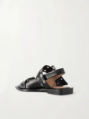 GANNI Embellished Recycled Point-toe Slingback Flats
