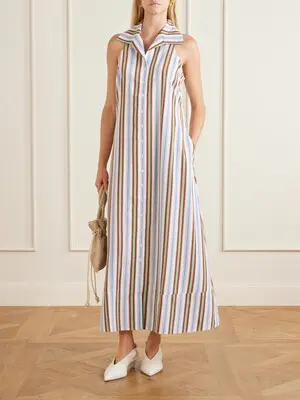Rosie Assoulin Sleeveless Poplin Midi Dress