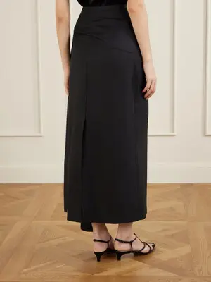 HEIRLOME Helena Silk-twill Midi Skirt