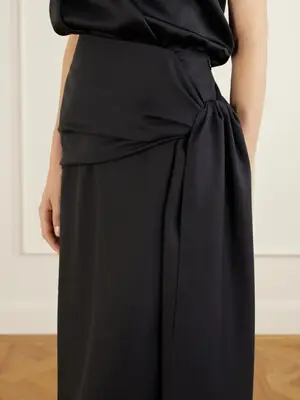 HEIRLOME Helena Silk-twill Midi Skirt
