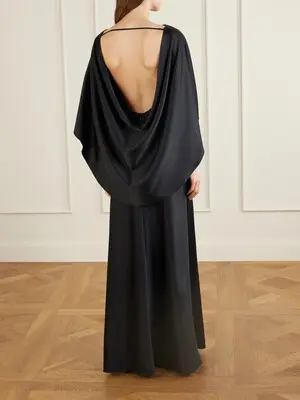 HEIRLOME Anna Silk-satin Maxi Dress - Black