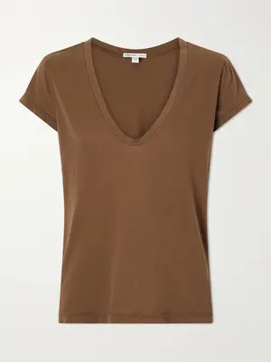 JAMES PERSE Cotton-jersey T-shirt - Brown