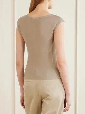 JAMES PERSE Ribbed Cotton And Cashmere-blend Tank