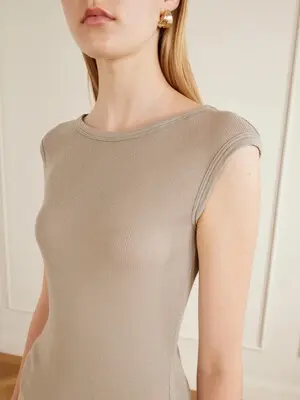 JAMES PERSE Ribbed Cotton And Cashmere-blend Tank