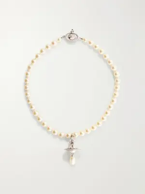 VIVIENNE WESTWOOD Orb-embellished Gold-tone Beaded Choker - Silver