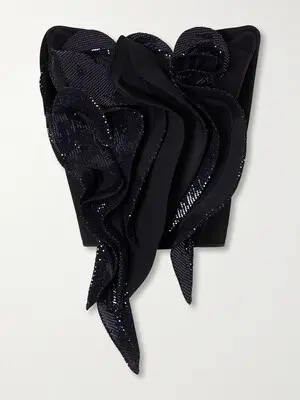 Maticevski Lavish Bodice Sequin-embellished Georgette Blouse - Black