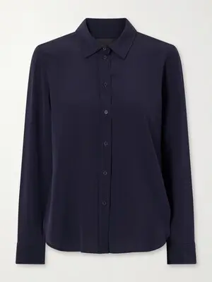NILI LOTAN Gaia Crepe De Chine Shirt - Blue