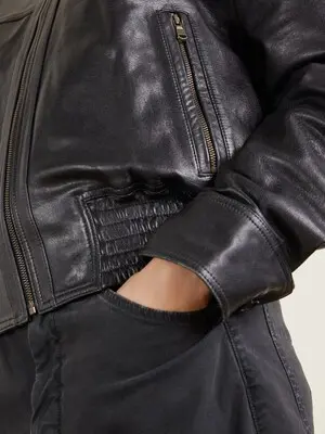 NILI LOTAN Aime Leather Bomber Jacket