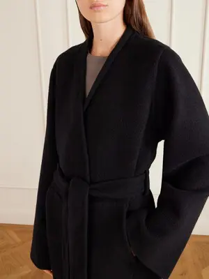 Rick Owens Dagger Belted Cashmere Coat