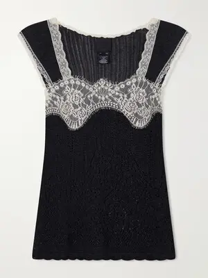Anna Sui Lace-trimmed Jersey Cami