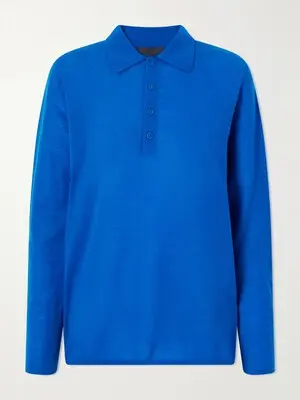 Tibi Wool-blend Knit Polo Sweater - Blue