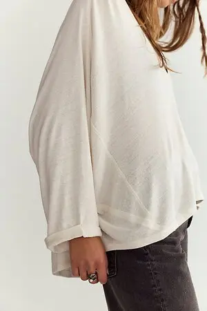 We The Free Like No Other" Silk Long Sleeve Tee - Tea