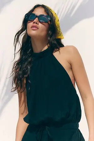 Free People Sandshell Linen Drea Mini Dress At - Black