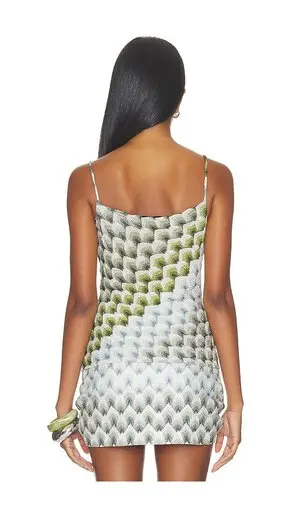 Missoni Metallic Knit Camisole Top - Green
