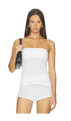 Frankies Bikinis Margot Knit Tube Top In . Also - White