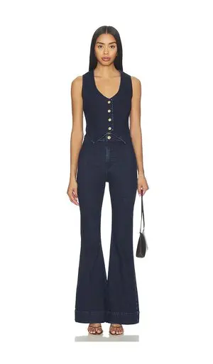Show Me Your Mumu Portland Jumpsuit In Denim - Navy
